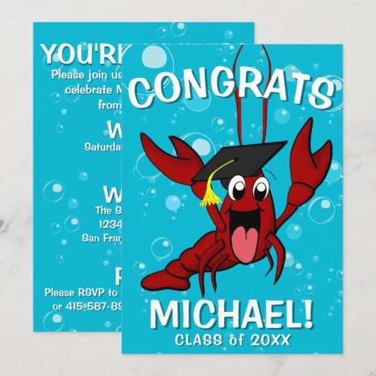 Graduation Crawfish Boil Lobster Seafood Party Invitation | Zazzle.com