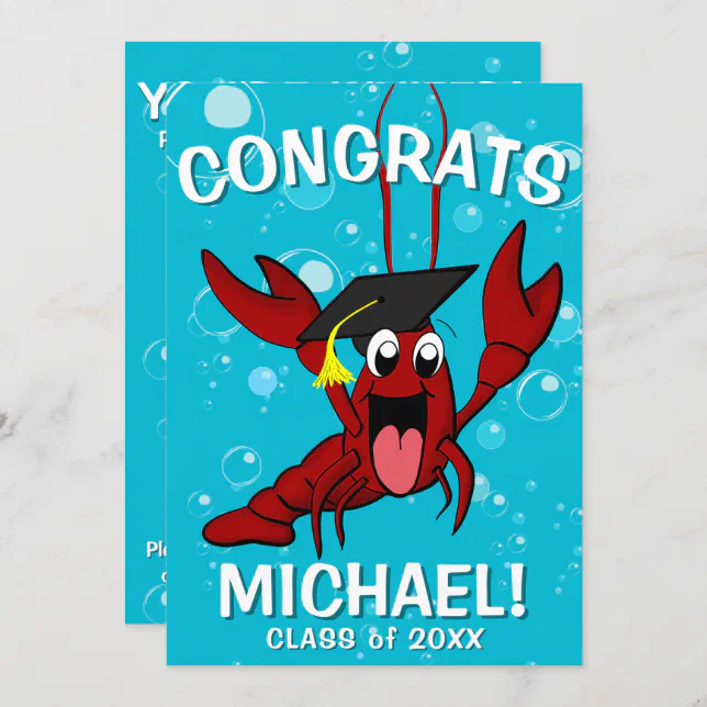 Graduation Crawfish Boil Lobster Seafood Party Invitation | Zazzle