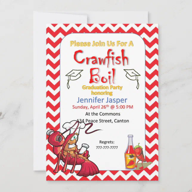 Graduation Crawfish Boil Party Invitation | Zazzle