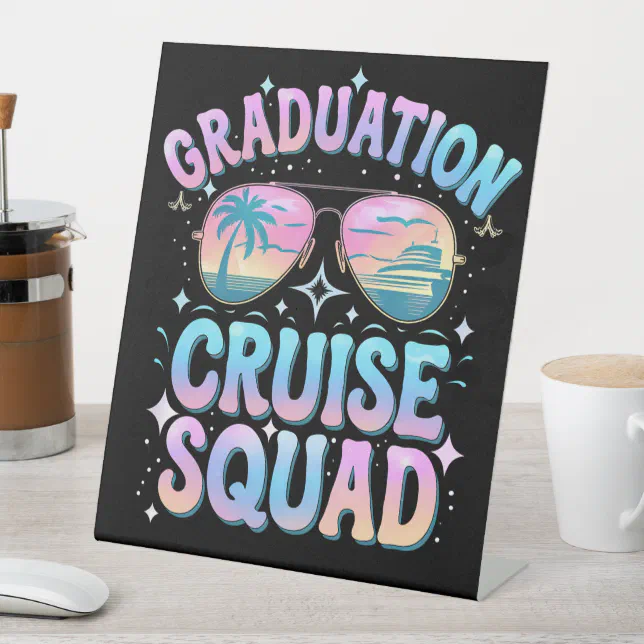 Graduation Cruise Squad Cruising Ship Retro Pedestal Sign | Zazzle
