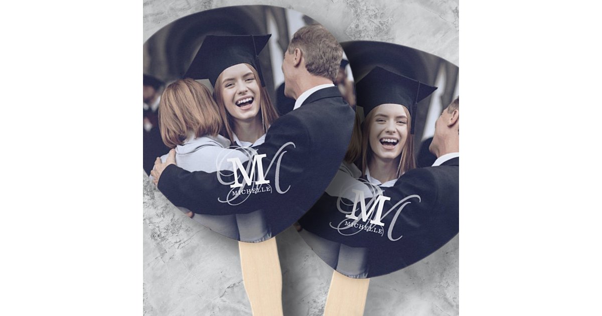 Graduation | Custom Photo and Name Typography Hand Fan | Zazzle
