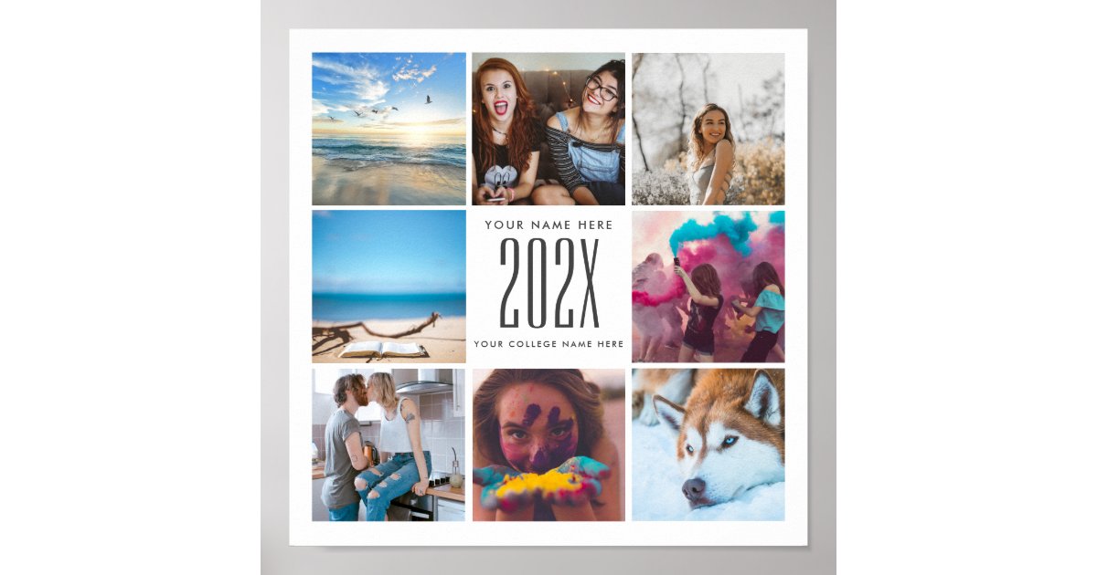 Graduation Custom Photo Collage Gift Poster | Zazzle