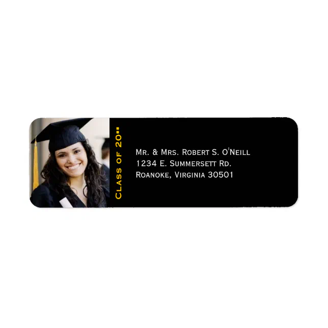 Graduation Custom Photo Return Address Labels | Zazzle