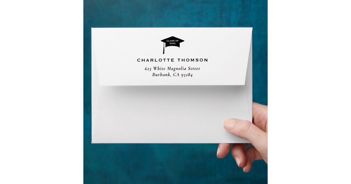 Graduation Custom Return Address 5x7 Envelopes | Zazzle