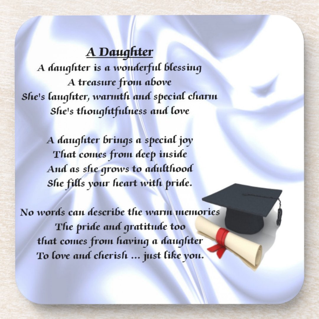 Graduation - Daughter Poem Coaster | Zazzle