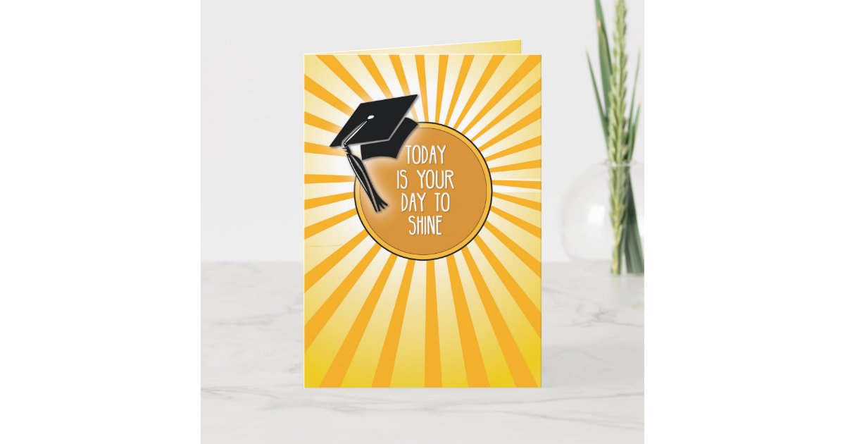Graduation Day to Shine Congratulations Cap & Sun Card | Zazzle