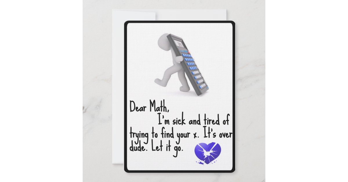 Graduation Dear Math Card | Zazzle