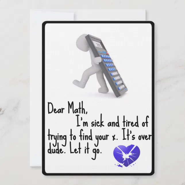 Graduation Dear Math Card | Zazzle