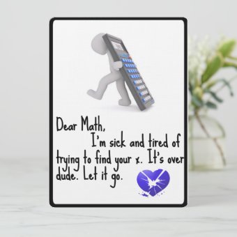Graduation Dear Math Card | Zazzle