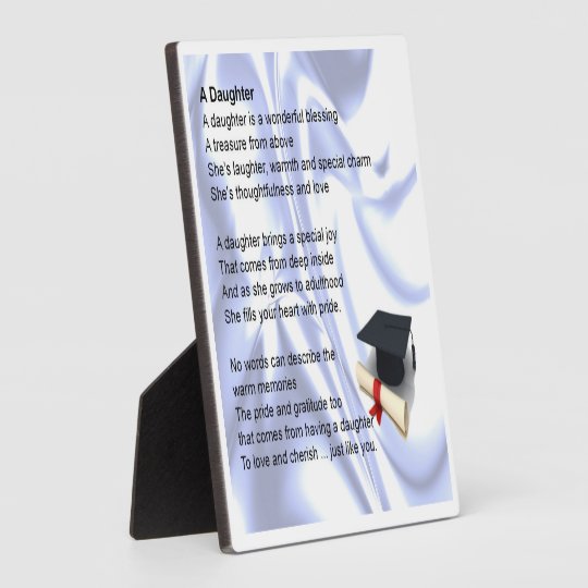 Graduation Design Daughter Poem Plaque | Zazzle.com