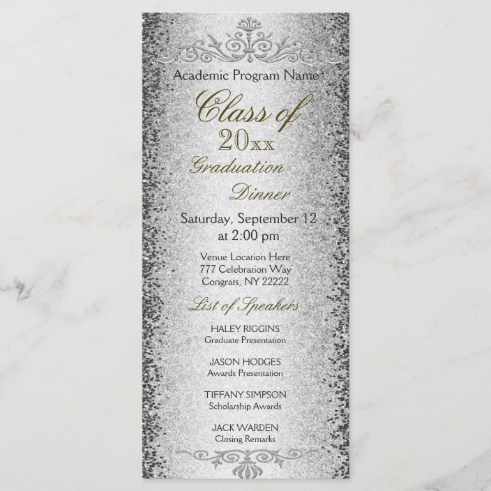 Graduation Dinner Invitation Silver | Zazzle.com