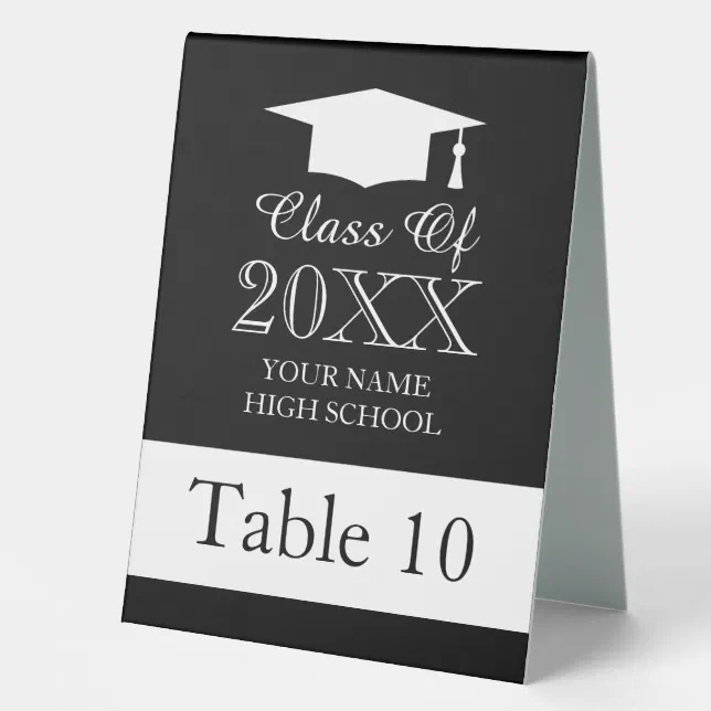 Graduation dinner party table number tent signs | Zazzle