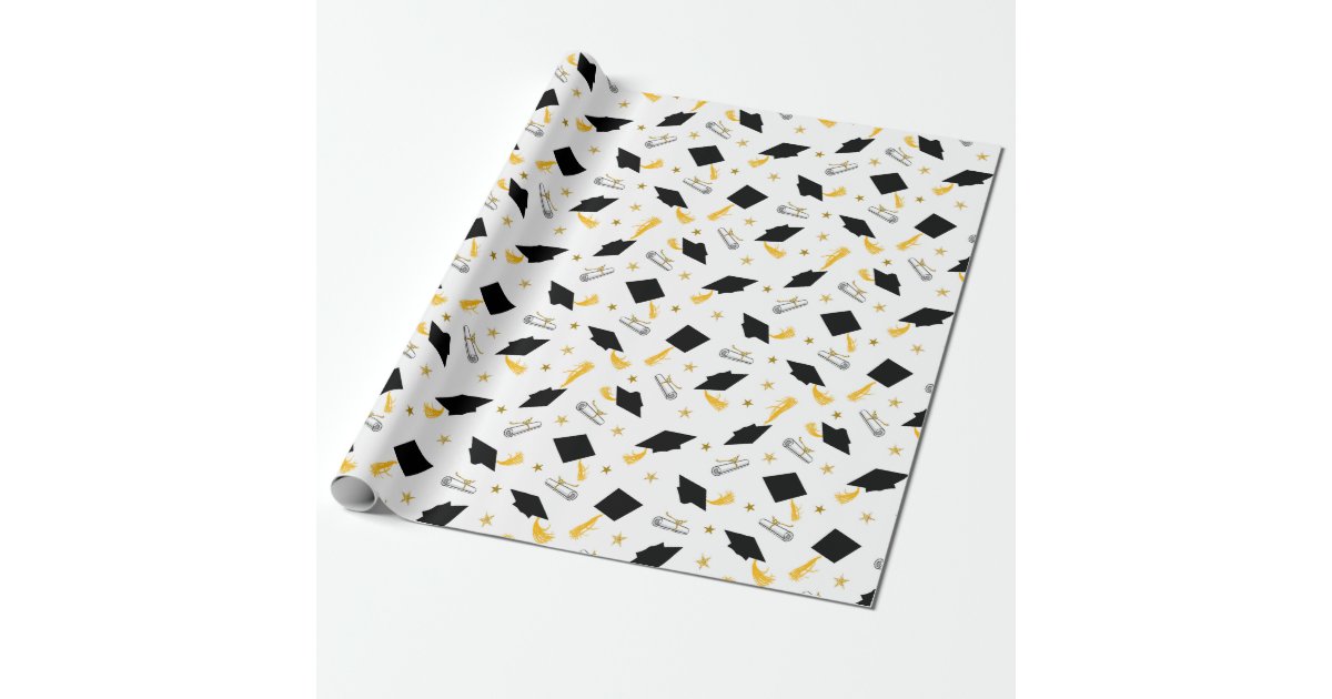 Graduation Diploma and Caps Wrapping Paper | Zazzle