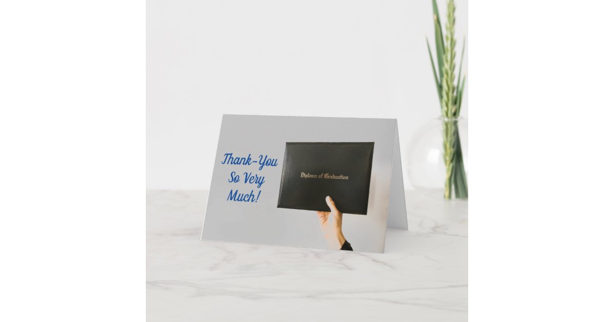 Graduation Diploma Thank You Card | Zazzle