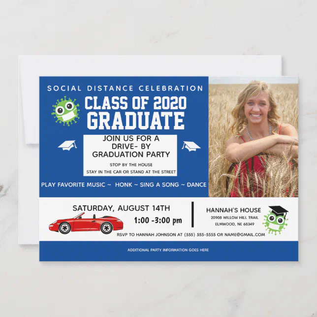 Graduation Drive By Parade, Graduation Party Announcement | Zazzle