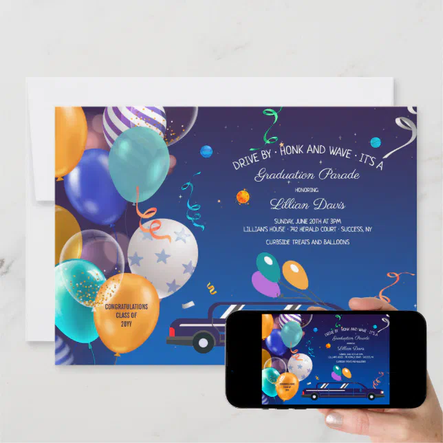 Graduation Drive Through Parade Invitation | Zazzle
