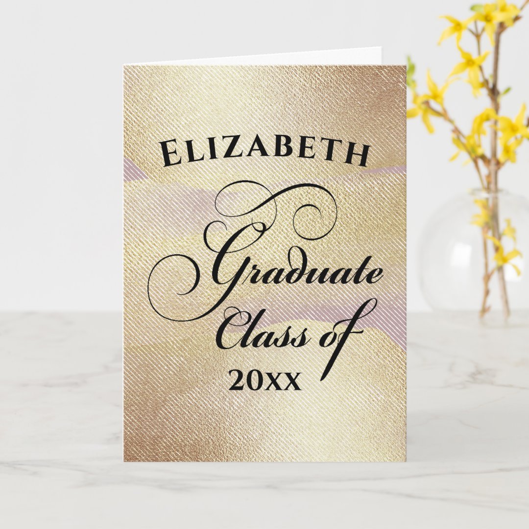 Graduation Elegant Gold Typography Card | Zazzle