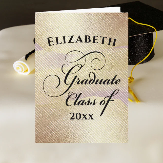 Graduation Elegant Gold Typography Card | Zazzle