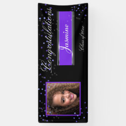 Graduation Elegant Purple Sapphires Congrats Grad Banner | Zazzle