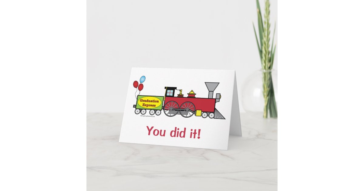 Graduation Express Train Congratulations Card | Zazzle