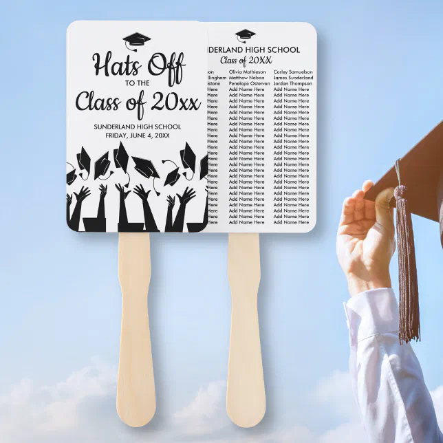 Graduation Fan Class of High School Student Names | Zazzle