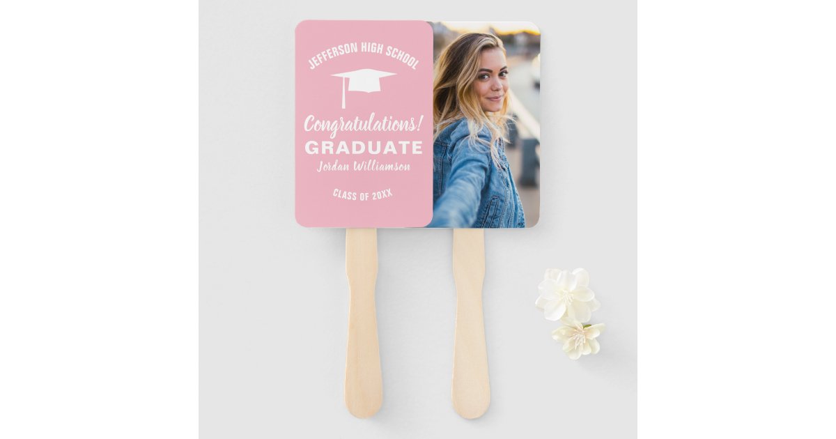 Graduation Fan Custom School Color Graduate Photo | Zazzle.com