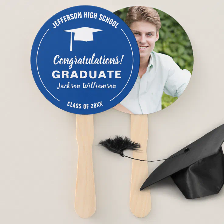 Graduation Fan Your School Color Graduate Photo | Zazzle