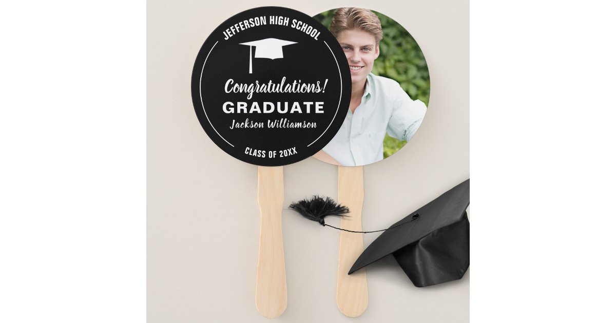 Graduation Fan Your School Color Graduate Photo | Zazzle