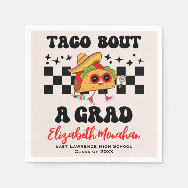 Graduation Fiesta Taco Bout A Grade Paper Napkin | Zazzle
