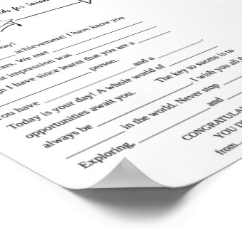 GRADUATion fill in missing words Poster | Zazzle