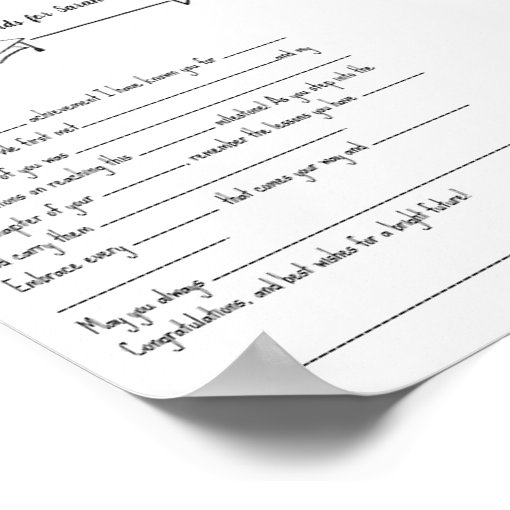 GRADUATion fill in missing words Poster | Zazzle