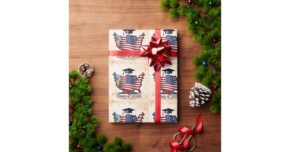 "Graduation Flag Design 2025" Wrapping Paper | Zazzle