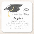 Graduation Fun Facts Grad Cap Custom Square Paper Coaster | Zazzle