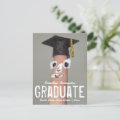 Graduation Funny Finger Cartoon Grad Cap Announcement Postcard | Zazzle