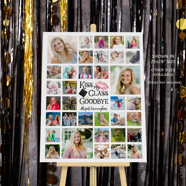 Graduation Funny KISS MY CLASS GOODBYE 35 Photos Foam Board | Zazzle