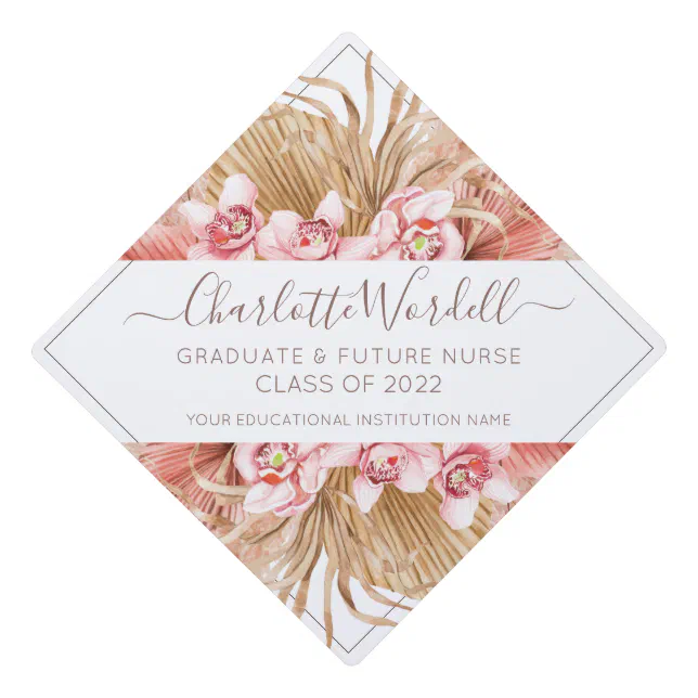 Graduation Future Nurse Floral Graduation Cap Topp | Zazzle