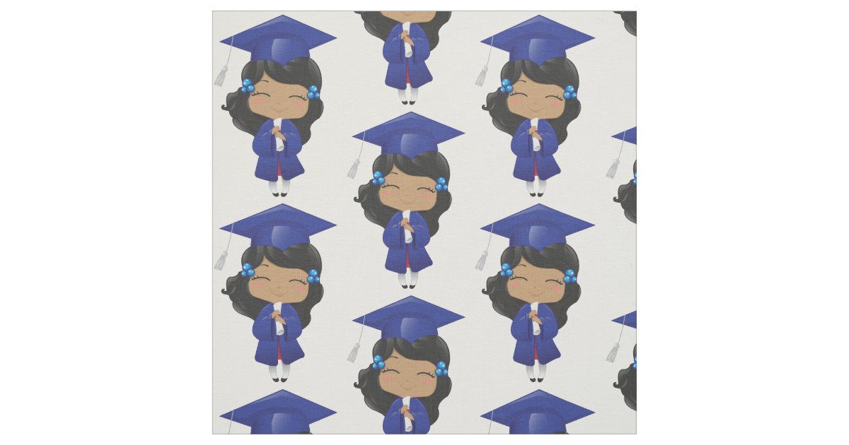 Graduation Girl Fabric | Zazzle