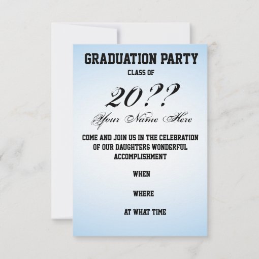 Graduation Girl in Blue Invitation | Zazzle