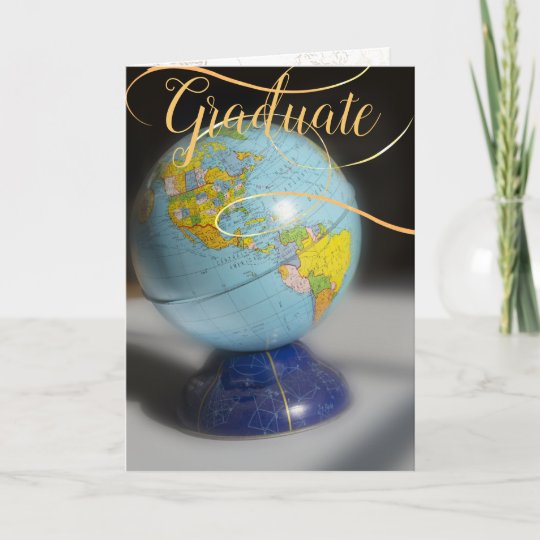 Graduation Globe Congratulations Card | Zazzle.com