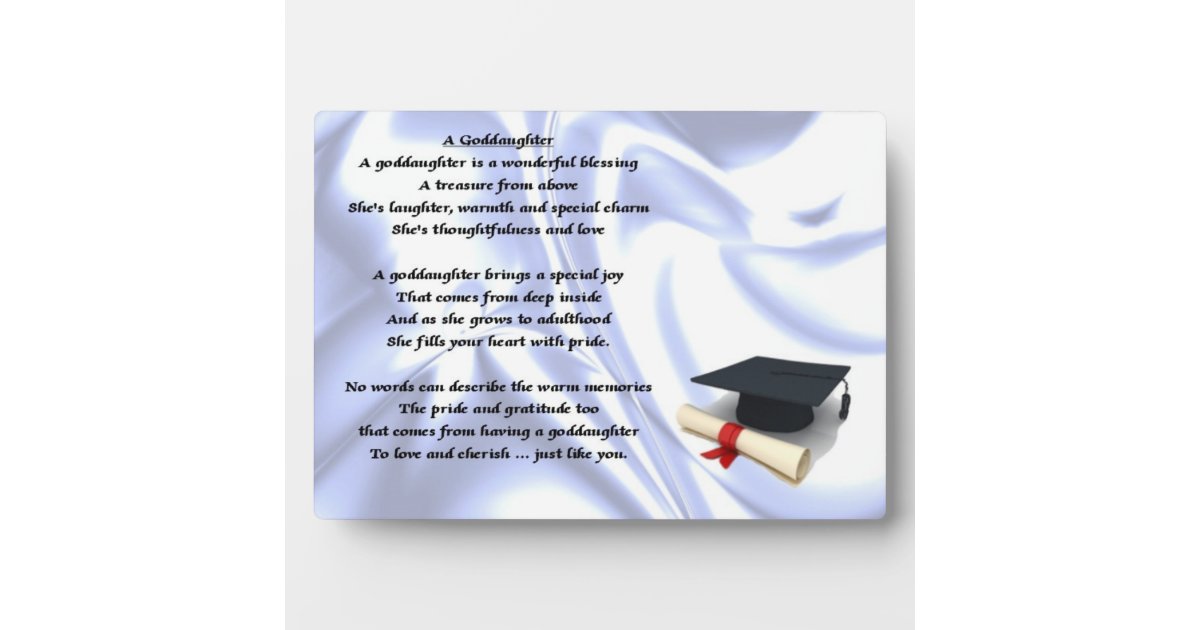 Graduation goddaughter poem plaque | Zazzle