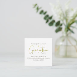 Graduation Gold Calligraphy QR Code Social Media Enclosure Card | Zazzle