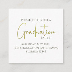Graduation Gold Calligraphy QR Code Social Media Enclosure Card | Zazzle