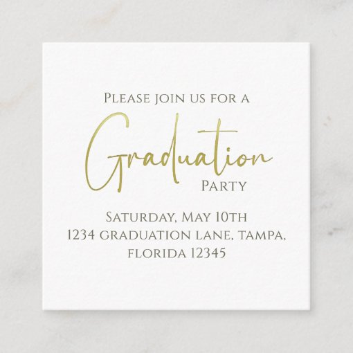 Graduation Gold Calligraphy QR Code Social Media Enclosure Card | Zazzle