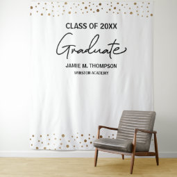 Graduation Gold confetti class year Custom Tapestry | Zazzle