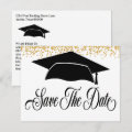 Graduation Gold Glitter Save The Date Announcement Postcard | Zazzle