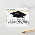 Graduation Gold Glitter Save The Date Announcement Postcard | Zazzle