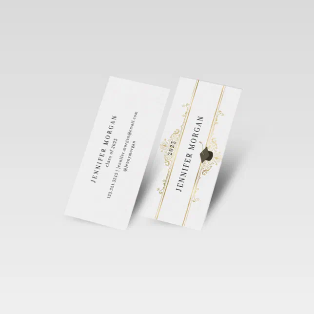 Graduation Gold Ornament Elegant Name Card | Zazzle
