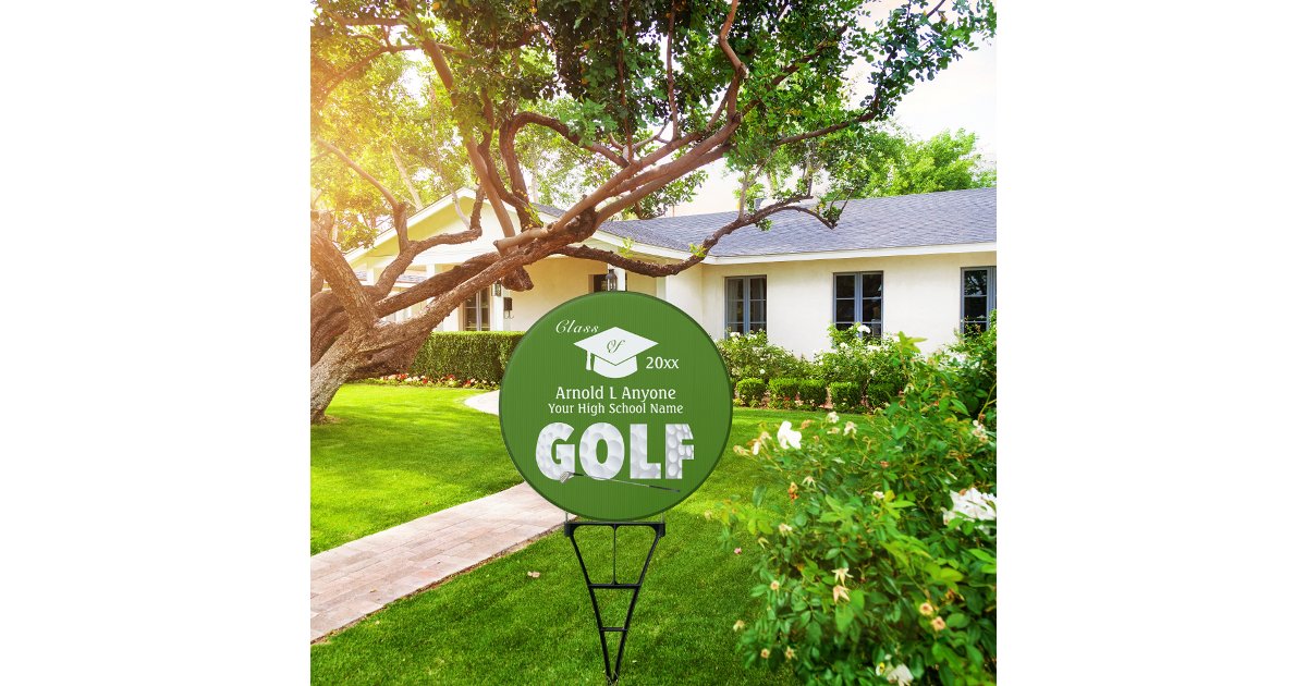 Graduation Golf High School Student Sign | Zazzle