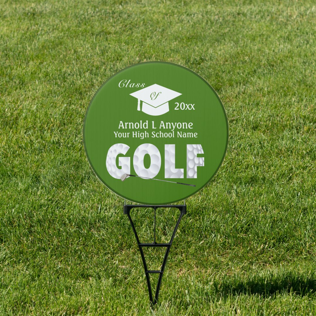 Graduation Golf High School Student Sign | Zazzle
