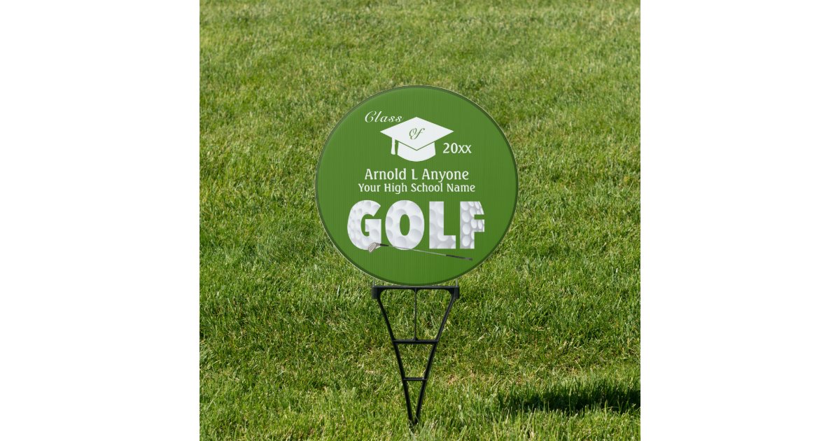 Graduation Golf High School Student Sign | Zazzle